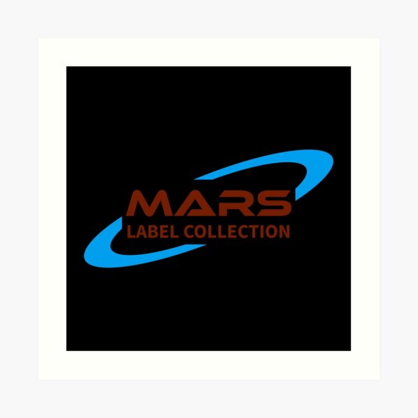 "Mars Lable Collection Logo Sticker - Blue Red Brown" Art Print by ...