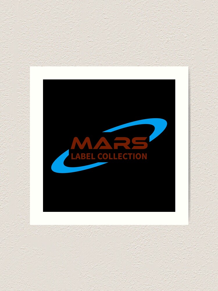"Mars Lable Collection Logo Sticker - Blue Red Brown" Art Print by ...