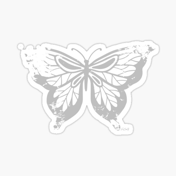 "BUTTERFLY light Gray, Logo" Sticker by vanivony | Redbubble