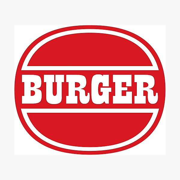 "Classic Burger Logo" Photographic Print by fearthedodo | Redbubble