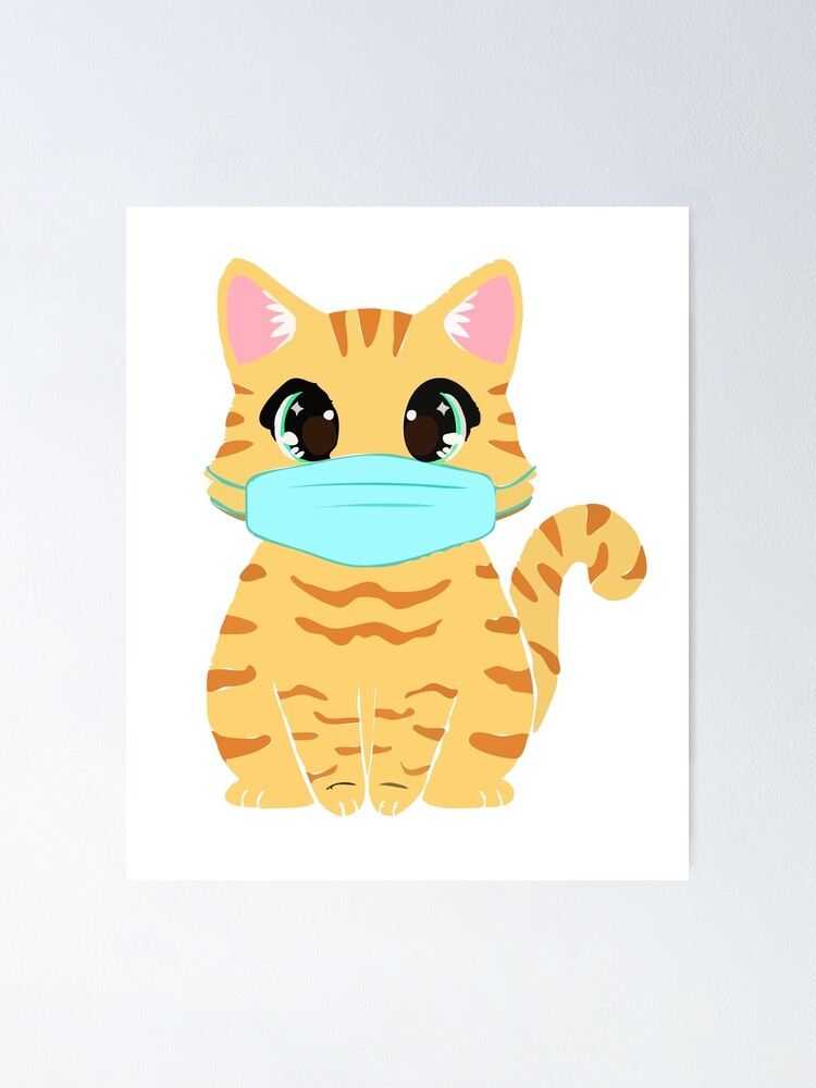 "Cute Cat in Surgical Mask" Poster for Sale by Stickow | Redbubble