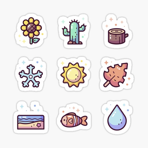 "Cute Minimalistic Nature Pack" Sticker by DonDima | Redbubble
