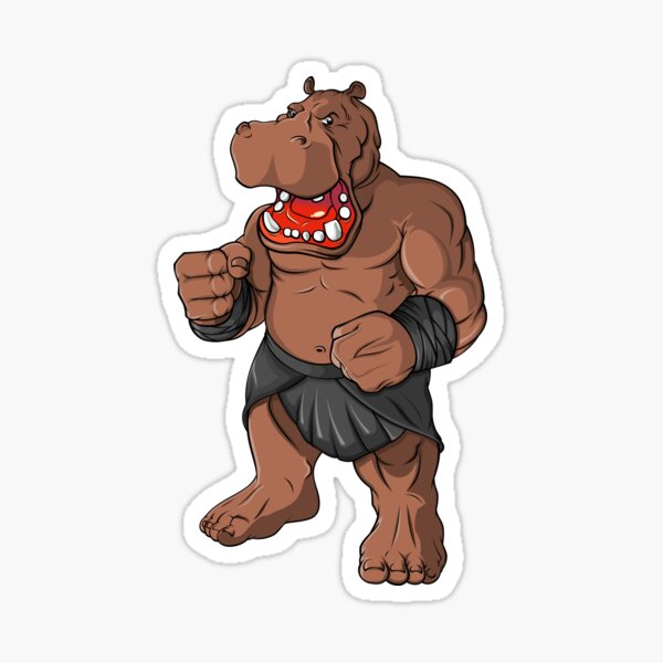 "hippoman" Sticker for Sale by lumaju | Redbubble