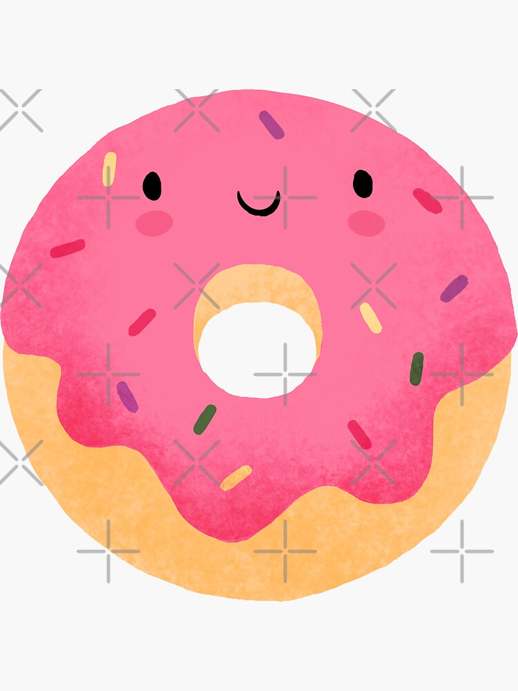 "Happy donut" Sticker for Sale by milkandcookies | Redbubble