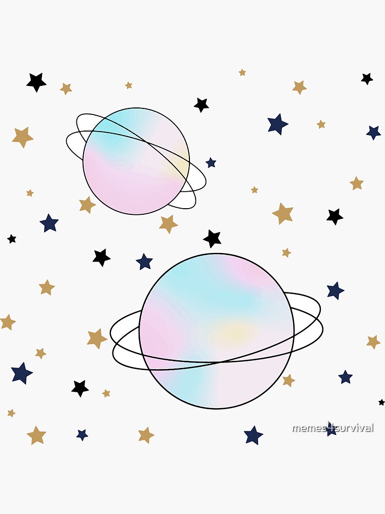 "Pastel Rainbow Planet" Sticker for Sale by memes4survival | Redbubble