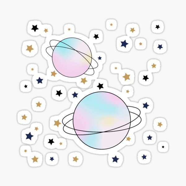 "Pastel Rainbow Planet" Sticker for Sale by memes4survival | Redbubble