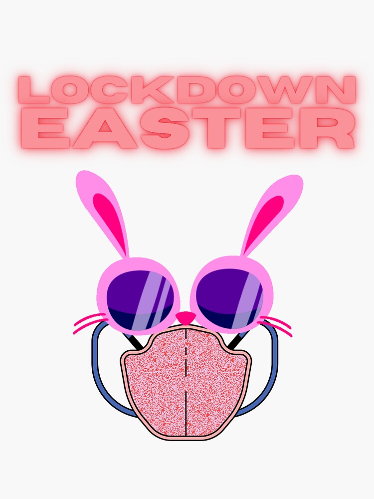 "Lockdown Easter Masked Bunny with Glasses" Sticker for Sale by ...