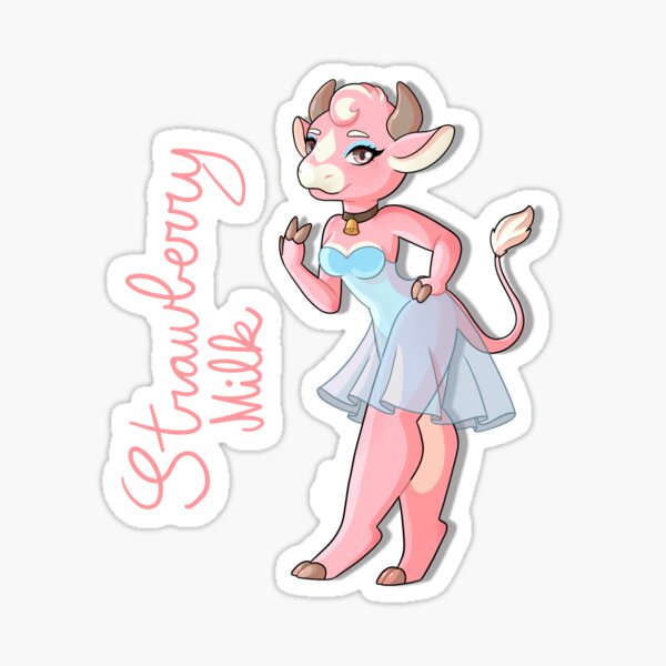 "Pin up (Cow girl) - Strawberry Milk " Sticker for Sale by robot0artist ...