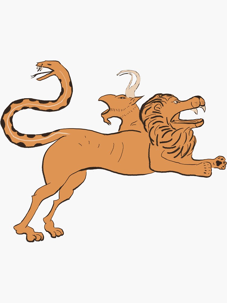 "Chimera - Lion / Goat / Snake" Sticker for Sale by tregenza | Redbubble