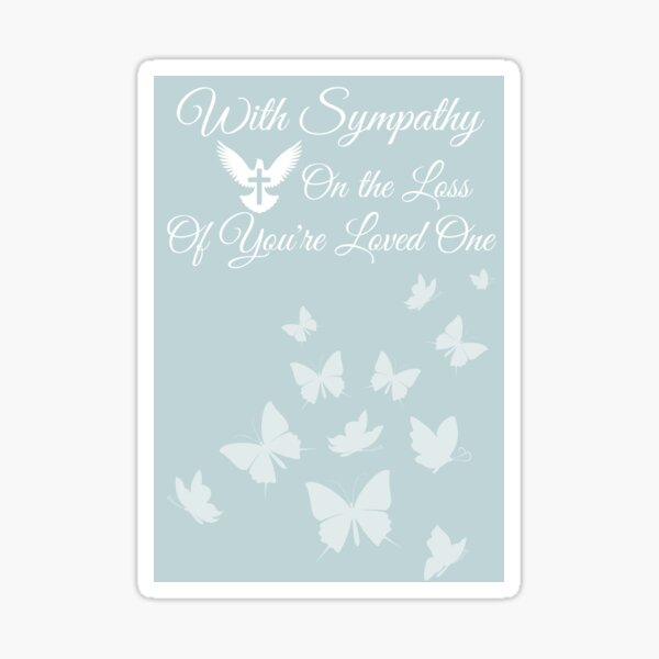 "Loving Memory Of - Dove and Butterflies with Deepest Sympathy" Sticker ...