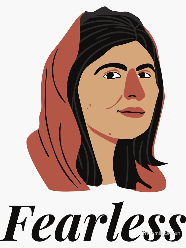 "Fearless Malala" Sticker for Sale by TheEmilyBrown | Redbubble