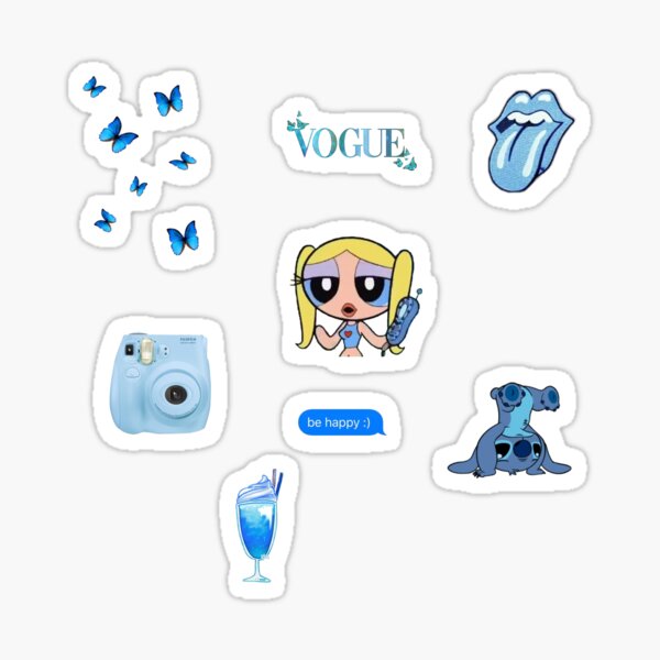 "Blue sticker pack" Sticker by AlexaaDesigns | Redbubble