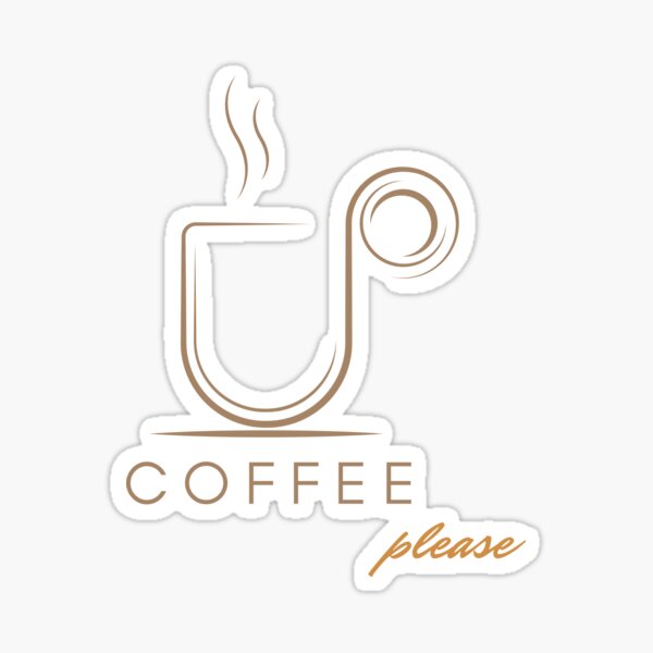 "Coffee please " Sticker by enjoysirilakrs | Redbubble