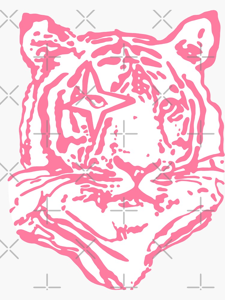 "hot pink tiger" Sticker for Sale by lizziesumner | Redbubble