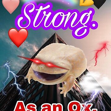"Strong as an Ox Frog Meme" Sticker for Sale by dyslsexyia | Redbubble