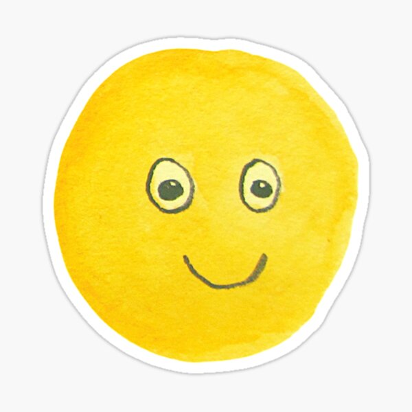 "Watercolor Smiley Face Emoji Design" Sticker for Sale by ...
