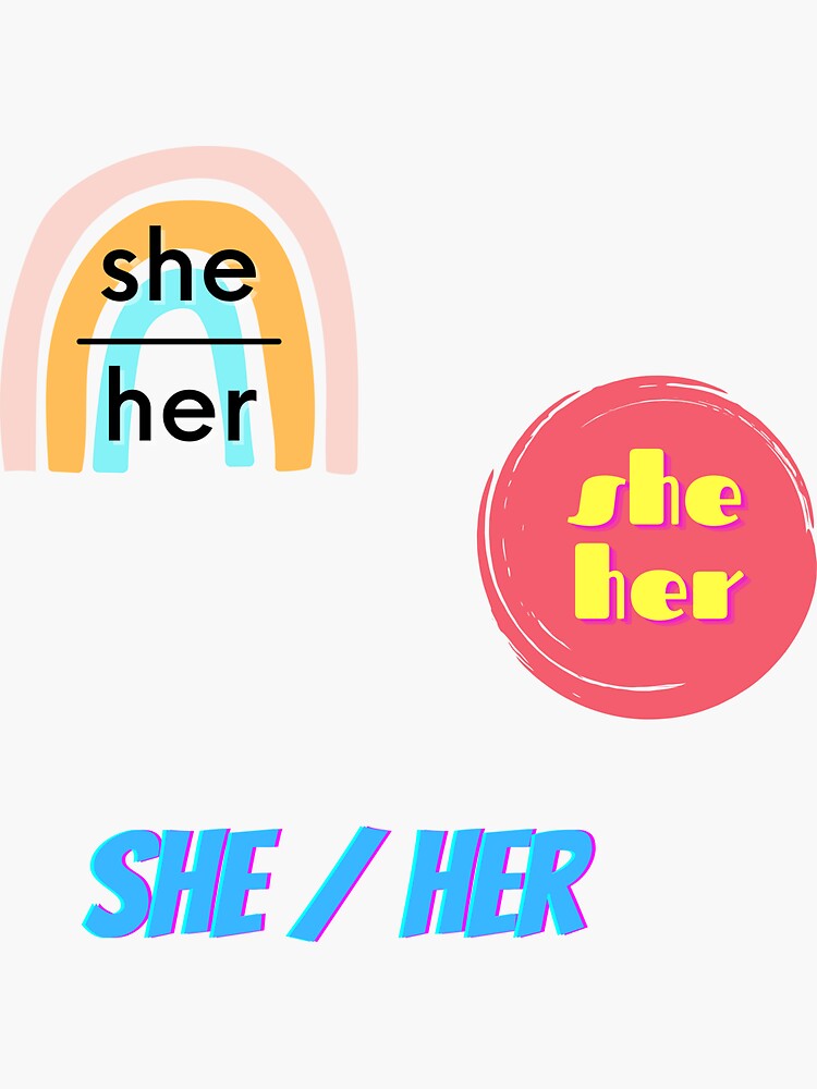 "She Her Sticker Pack" Sticker for Sale by beccamax | Redbubble