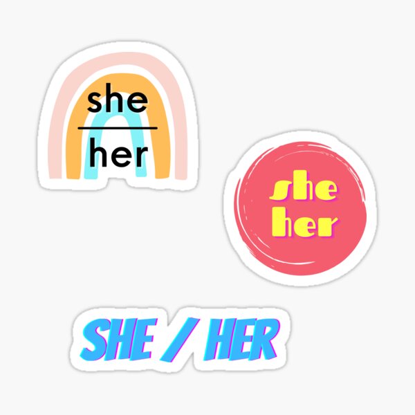 "She Her Sticker Pack" Sticker for Sale by beccamax | Redbubble