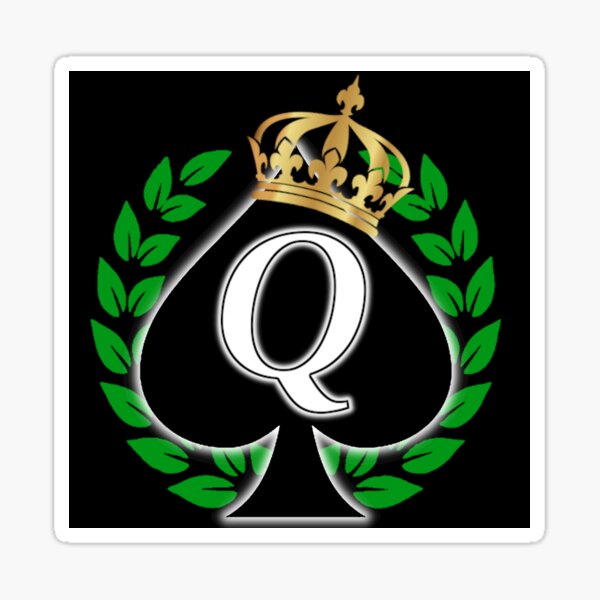 "Queen Of Spades Q (QOS)" Sticker by Black-Queen0 | Redbubble