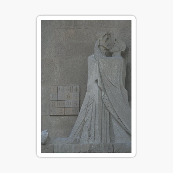 "The kiss of Judas and magic square sculpture" Sticker for Sale by ...