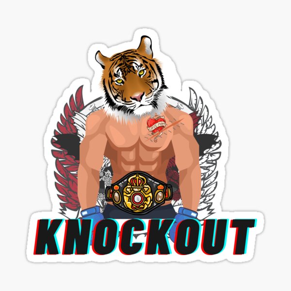 "Tiger Knockout" Sticker by BlackZombie | Redbubble