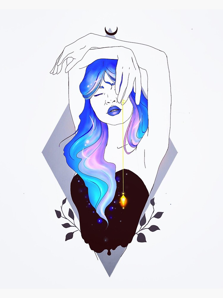 "Moon Lady" Sticker for Sale by ArtLoverLuna | Redbubble