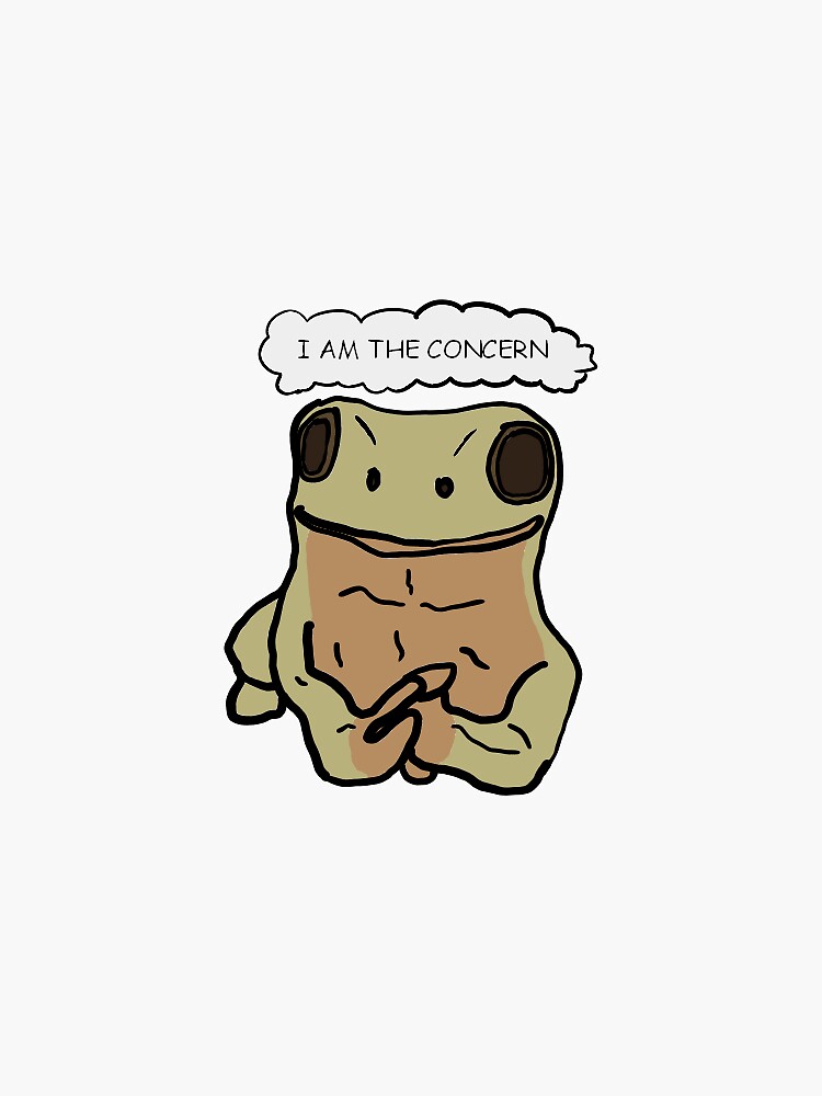 "Concerned Frog" Sticker by PatchsStickers | Redbubble