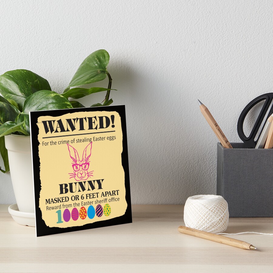 " EASTER BUNNY WANTED POSTER, FOR STEALING EASTER EGGS AND BE CAUGHT ...