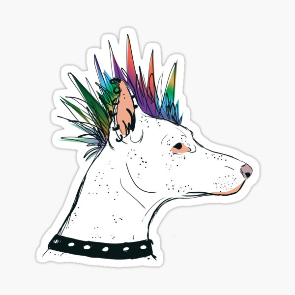 "Punk Rock Dog" Sticker by kapirotex | Redbubble