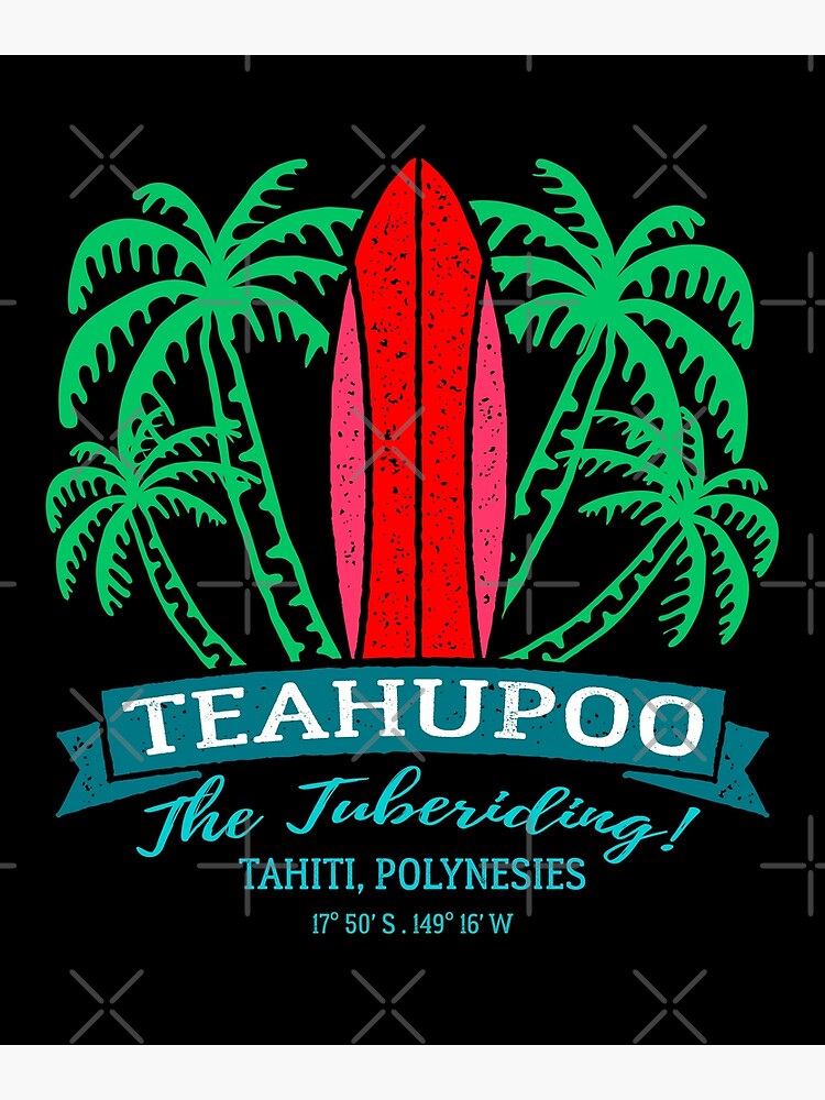 Lámina fotográfica «Surf, Teahupoo, word art, diseño de texto con ...