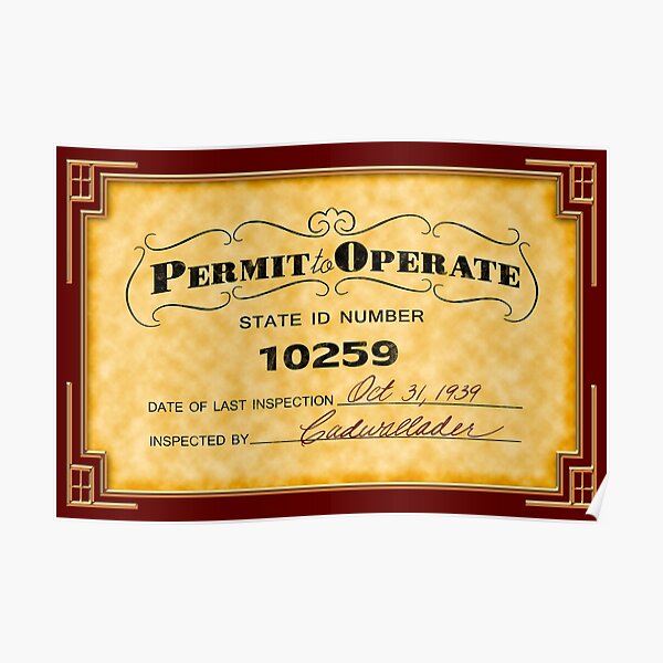 "Elevator Permit to Operate" Poster by Sunshone2 | Redbubble