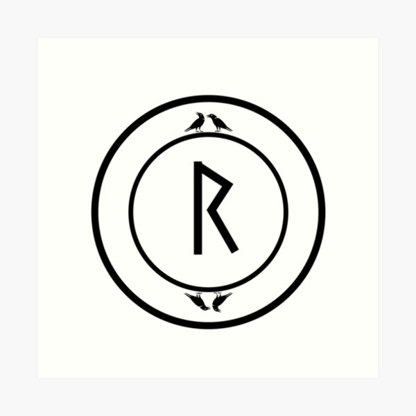 "Raidho - Raven White - Norse Rune - Viking Rune - Ancient Alphabet ...