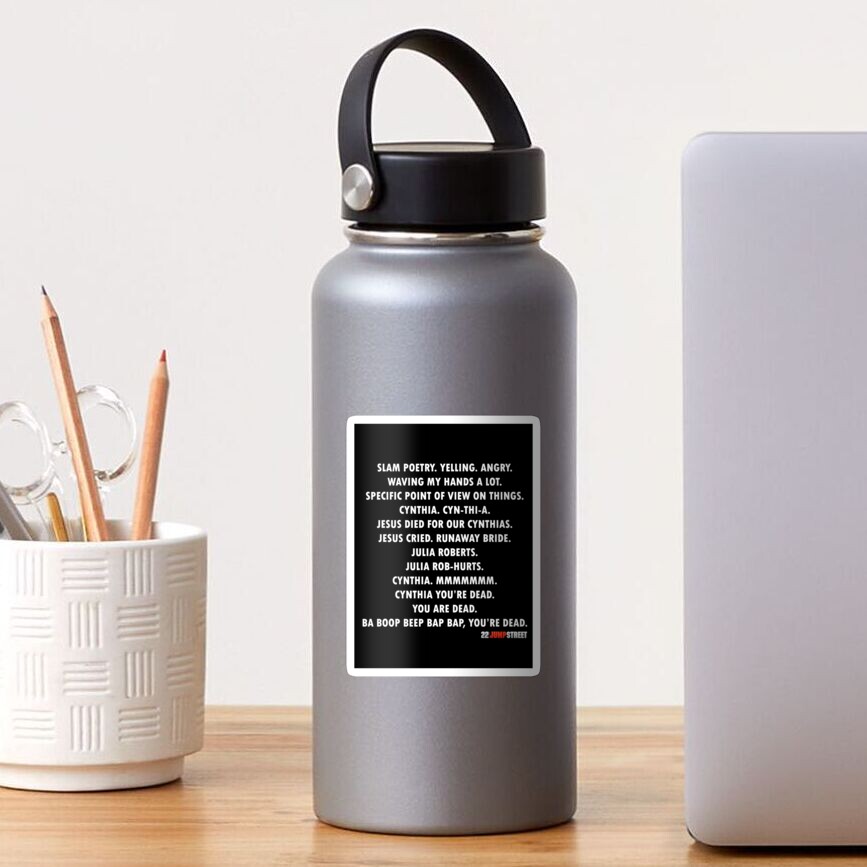 "22 Jump Street Slam Poetry" Sticker for Sale by DoctorSnippet | Redbubble