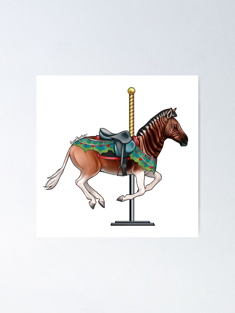 "Haunted Carousel: The Quagga" Poster for Sale by RiverHoltArt | Redbubble