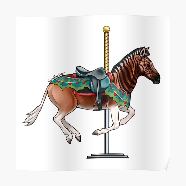 "Haunted Carousel: The Quagga" Poster for Sale by RiverHoltArt | Redbubble