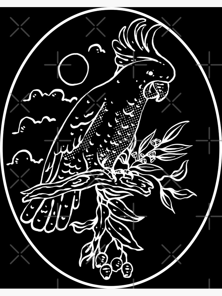 "Vintage cockatoo white outline" Art Print for Sale by Beautifultd ...