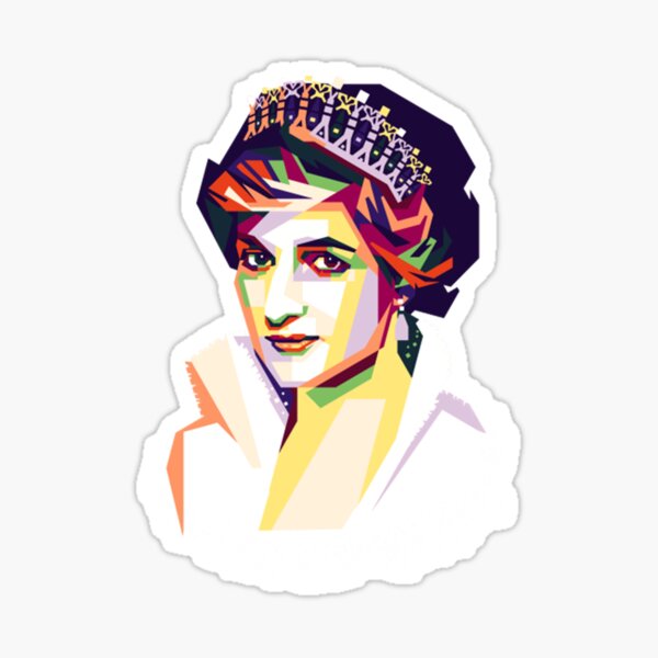 "LADY DIANA WPAP Lady Diana" Sticker for Sale by Severinhebras | Redbubble