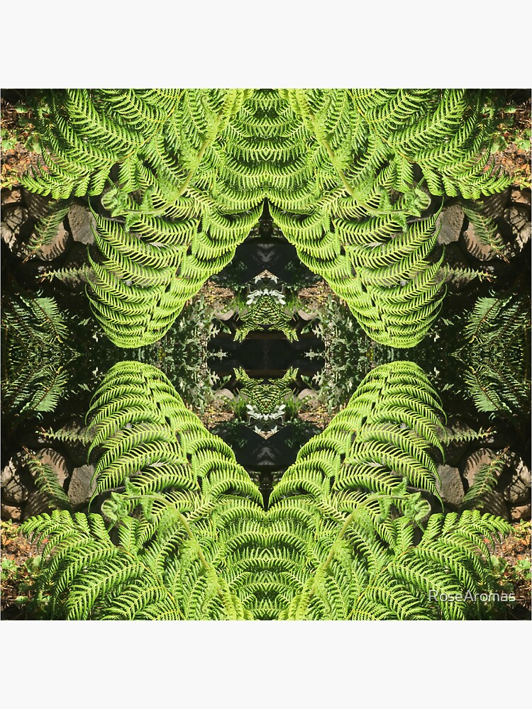 "Emerald Ferns Divine Geometry by the Waterlily Lake" Sticker for Sale ...