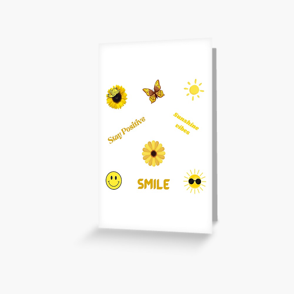 "Stay Positive Motivational Yellow Sun, Sunflower, Smiley Face ...
