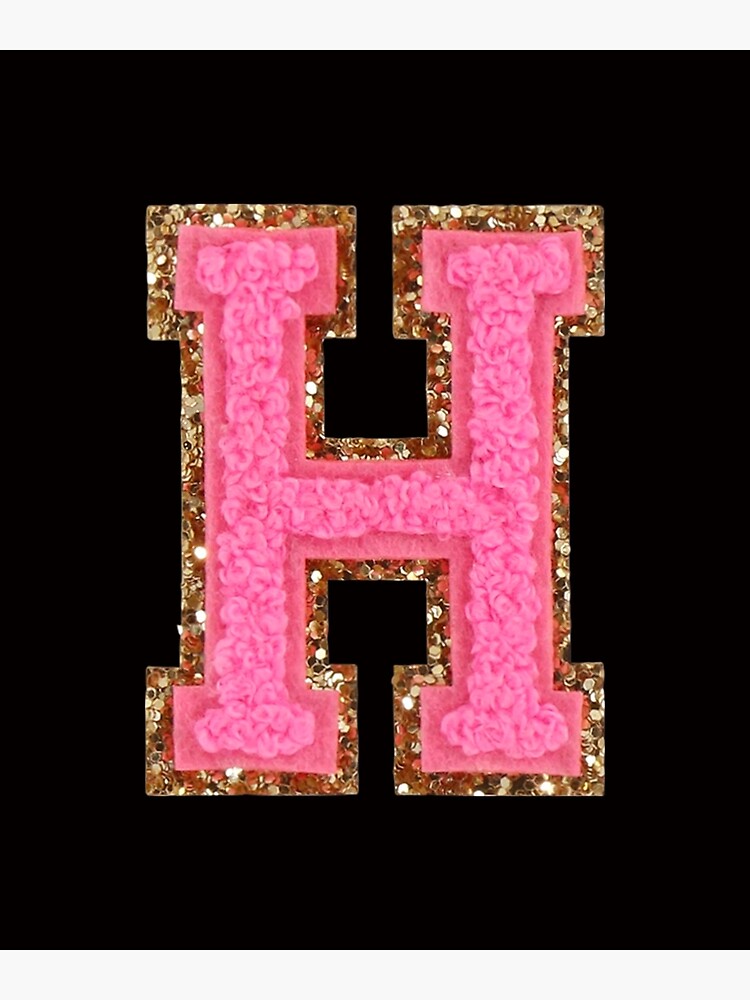 "H - Bubblegum Glitter Varsity Letter Patches" Poster for Sale by ...