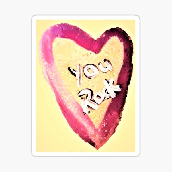 "You Rock Heart" Sticker by craftsbydaphy | Redbubble