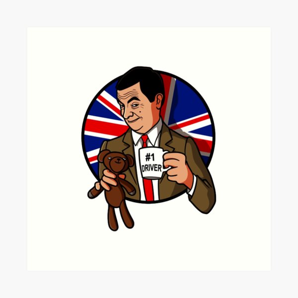 "rowan atkinson and teddy" Art Print by londopemat3 | Redbubble