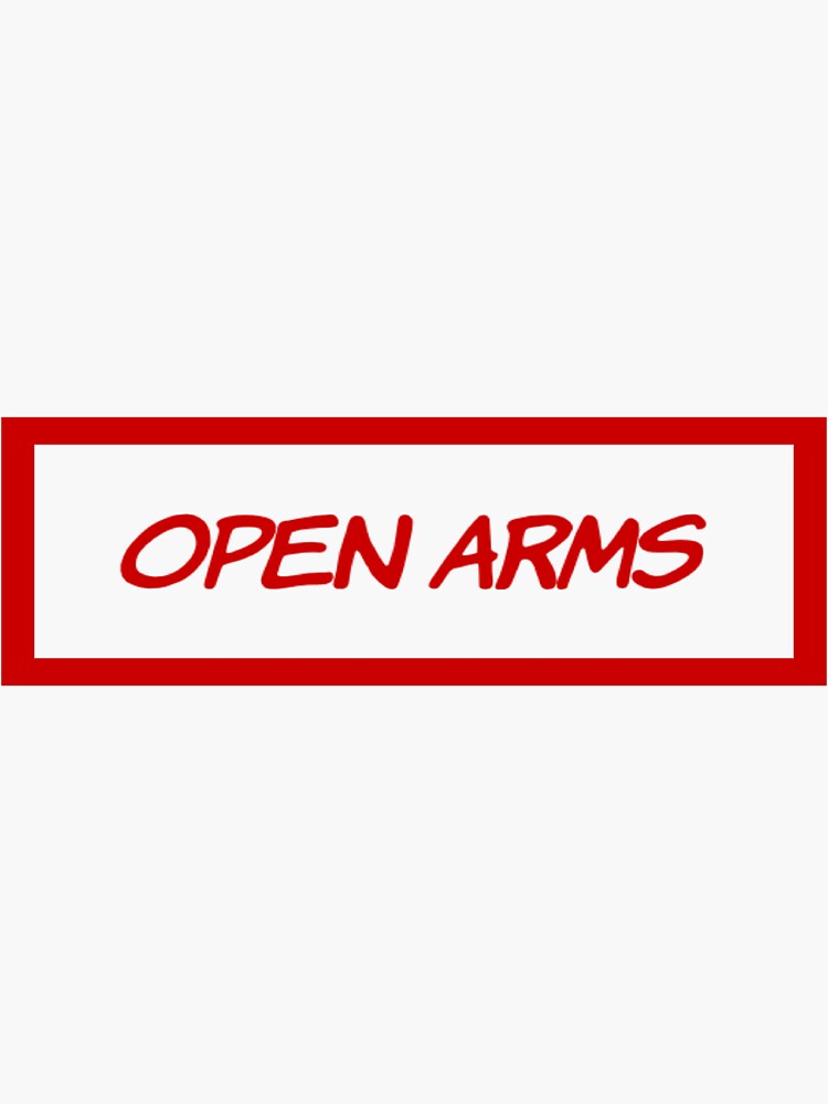"OPEN ARMS" Sticker for Sale by Brandon-Shirts | Redbubble