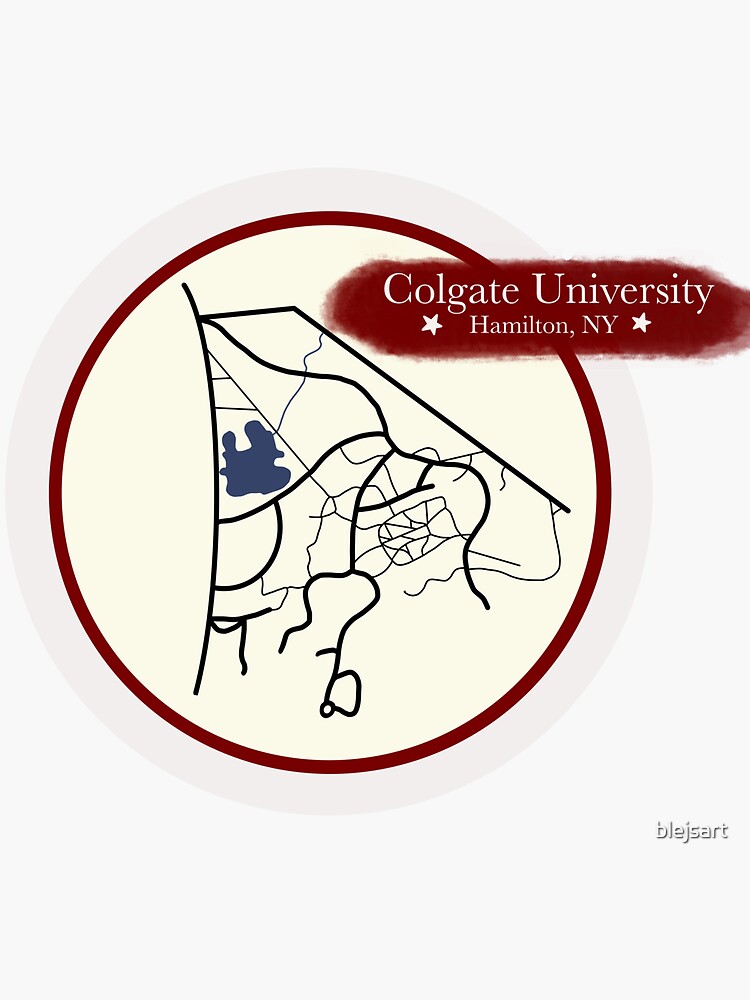 "Colgate University Map 2" Sticker for Sale by blejsart | Redbubble