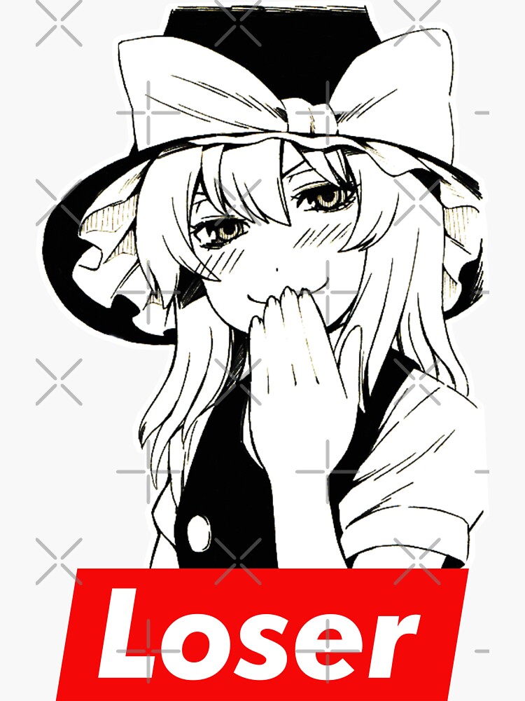 "Loser Smug Anime Girl" Sticker by therealsadpanda | Redbubble