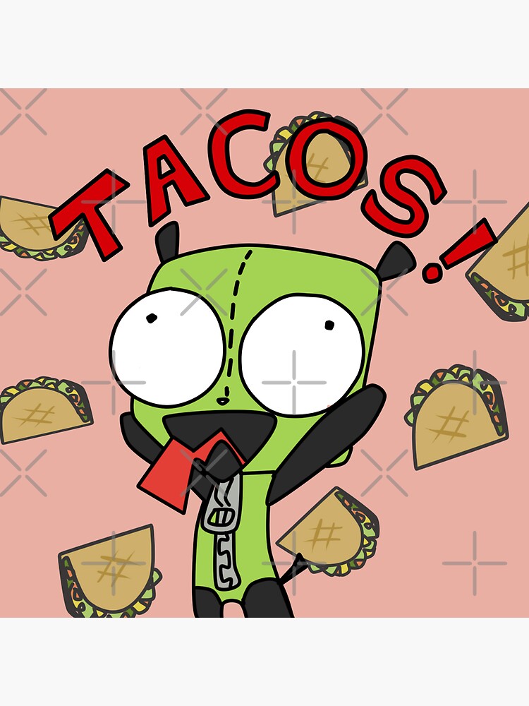 "Gir loves Tacos" Sticker for Sale by Roguero | Redbubble
