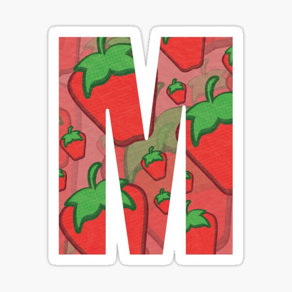 "Letter M - Strawberry Pattern Art" Sticker for Sale by dylanxh | Redbubble