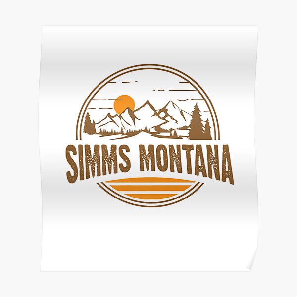 "Vintage Simms Montana Mountain Hiking Souvenir Print" Poster by ...