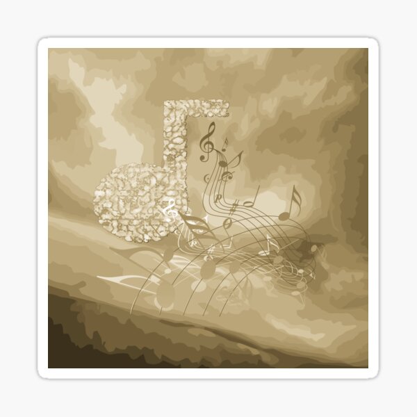 "Gold Music Notes Abstract" Sticker for Sale by moondreamsmusic | Redbubble