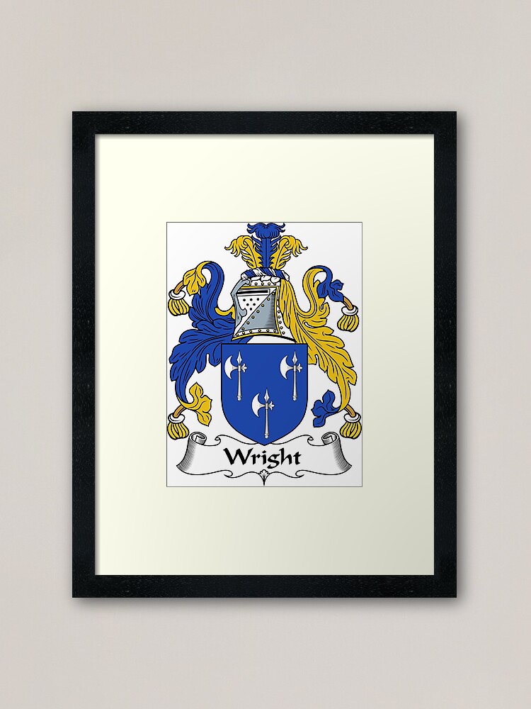 "Wright Coat of Arms / Wright Family Crest" Framed Art Print for Sale ...